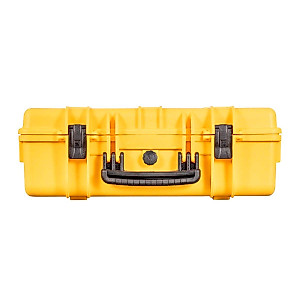 Monoprice Weatherproof Hard Case - 22in x 14in x 8in, Yellow with Customizable Foam, Shockproof, IP67, 20.3 Liter