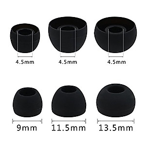 ALXCD Ear Tips Compatible with Powerbeats 3 2 Wireless, S/M/L 3 Sizes 12 Pairs Silicone Earbuds Tips Replacement Eartip, Compatible with Beats Powerbeats 3 Wireless 2, 12 Pairs Black/White/Red/Gray