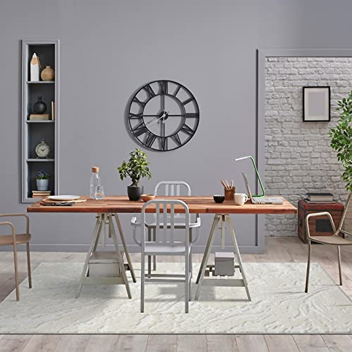 LUXE WEAVERS Abstract Textured Marble Swirl Cream 8x10 Area Rug