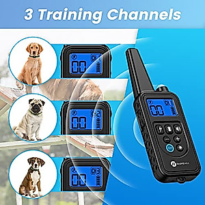 Dog Training Collar with 7 Training Modes, 2600Ft Remote Electronic Dog Shock Collar, Electric Shock Collar for Small Medium Large Dogs (Black Green)