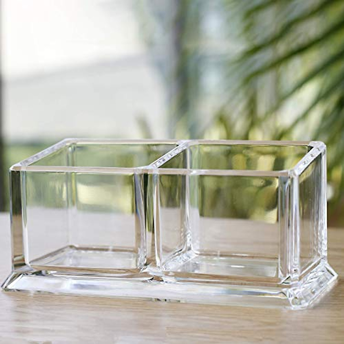 Oak Savanna Tea Bag Organizer Holder Caddy Small for Sugar Packet Coffee Condiment Storage Clear Acrylic for Kitchen Pantry Cabinet Airbnb Countertop Tabletop