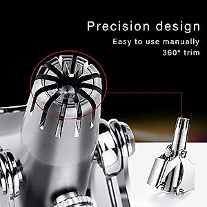 KEMEI Nose Hair Trimmer for Men Manual Stainless Steel Ear,Waterproof,Allergy-Free, Manual, Battery-Free