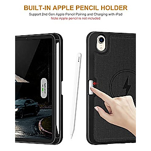 DTTO Case for iPad Mini 6th Gen 8.3 Inch 2021 with Pencil Holder, Multi - Angle Magnetic Standing Cover with TPU Back Shell [Auto Wake/Sleep], Black