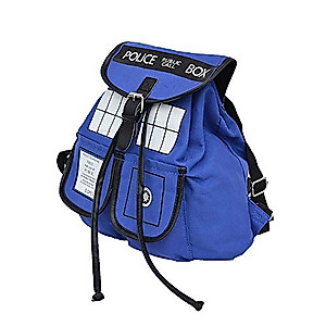 HAMIQI Doctor Who Cosplay Police Box Fashion Casual Backpack Practical Canvas Bag Anime Travel Backpack Shoulder Bags Sports Backpack Student Schoolbag