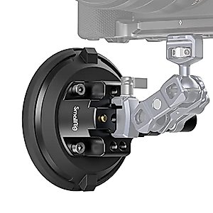 SMALLRIG 4″ Suction Cup Camera Mount, Car Mount for Cameras/ Smartphones on Car/ Clean and Smooth Surfaces, Max 2kg Load for Speeds up to 80km/h (50mph), Recommend 10kg Load When Stationary - 4122