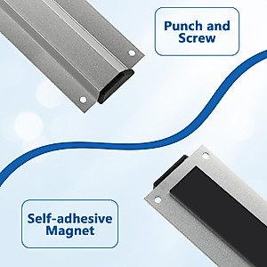 16 Inch Restaurant Receipt Holder with Ticket Rack Magnetic Note, Silver Kitchen Slide Check Rack, Bill Orders Ticket Holder Tab Aluminum Display Rail for Restaurant Cafes Pubs Bars