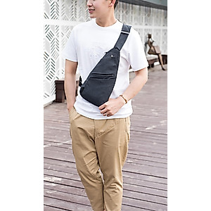 Wytidian Sling Bag Anti-Thief Crossbody Bag for Men Women Lightweight Personal Pocket Chest Bag for Travel Hiking Camping (Dark Grey)