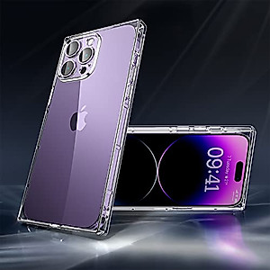 Tzomsze Square iPhone 14 Pro Case for Women Girl,Full Camera Lens Protection Soft TPU Protective Shockproof Cover for iPhone 14 Pro 2022 6.1 Inch-Pink