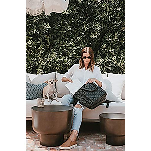 7AM London Baby Diaper Bag – Multifunctional Travel Backpack with Stroller Hooks & Shoulder Straps, Lightweight Diaper Bag for Baby Essentials, Water Repellent With Diaper Changing Pad | (Black)