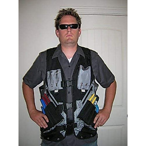 General Hardware Tools Vest Electrician Carpenter Plumber Construction Pipe Industrial Hardware Kit Vest Vest (black) (Orange)