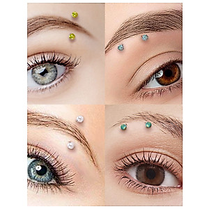 Vsnnsns 16G Rook Earrings Tragus Earring Stud Cartilage Helix Earrings Hoop Snug Piercing Jewelry Stainless Steel Curved Barbell Eyebrow Rings 6mm