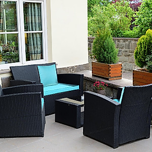 Geetery 5 Pcs Outdoor Cushion Covers Outdoor Patio Cushions Pillow Replacement Covers for Seat and Back Outdoor Cushion Slipcovers for Sectional Rattan Sofa Patio Furniture Cushion Covers for Couch