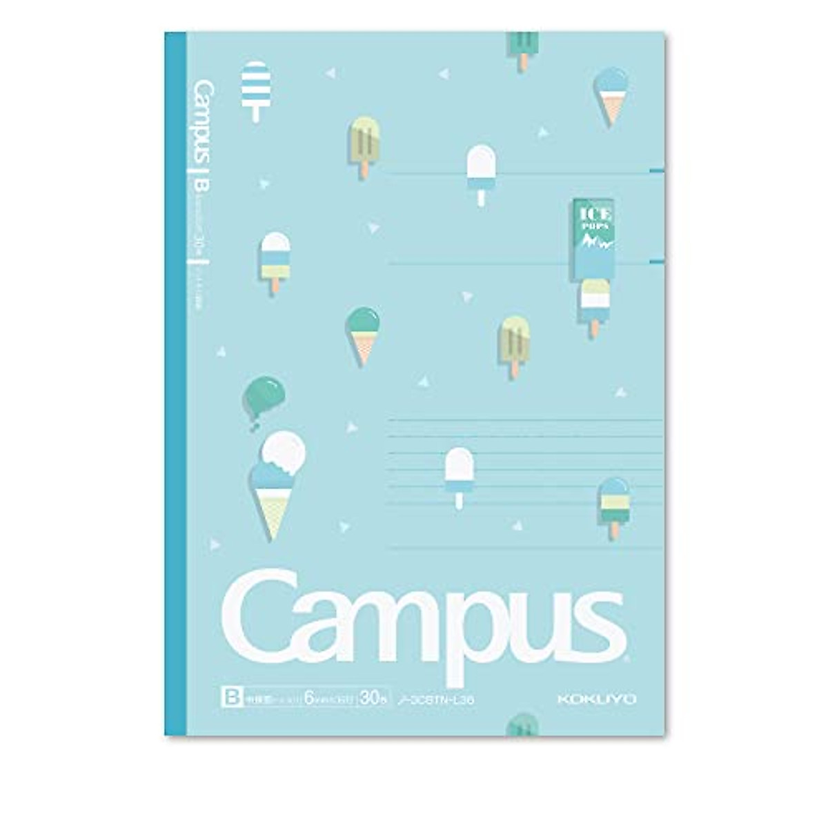 KOKUYO Composition Notebooks, 5 Pack Campus Semi-B5 Comp Book with Dot B 6mm Ruled, 30 Sheets, School Lined Notebook in Snack Motif, Journal Notebook for Women Work Study Note Taking (NO-3CBTN-L36X5)