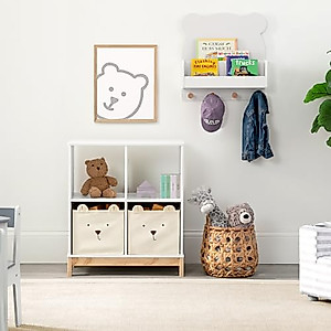 babyGap by Delta Children Brannan Bear Wall Shelf with 4 Hooks, White