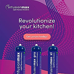 InfusionMax Whipped Cream Chargers - Pure Culinary Gas Whipped Cream Cylinder - 0.95 Liter (580 gram) Compatible with Standard Cream Whippers - 1 Carton (6 cylinders)