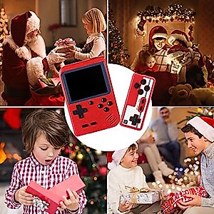 Handheld Game Console, Kyadeys Portable Retro Game Console with 500 Classical FC Games,3.0-Inches Display,Built-in 1020mAh Rechargeable Battery Support for Connecting TV and Two Players (Red)