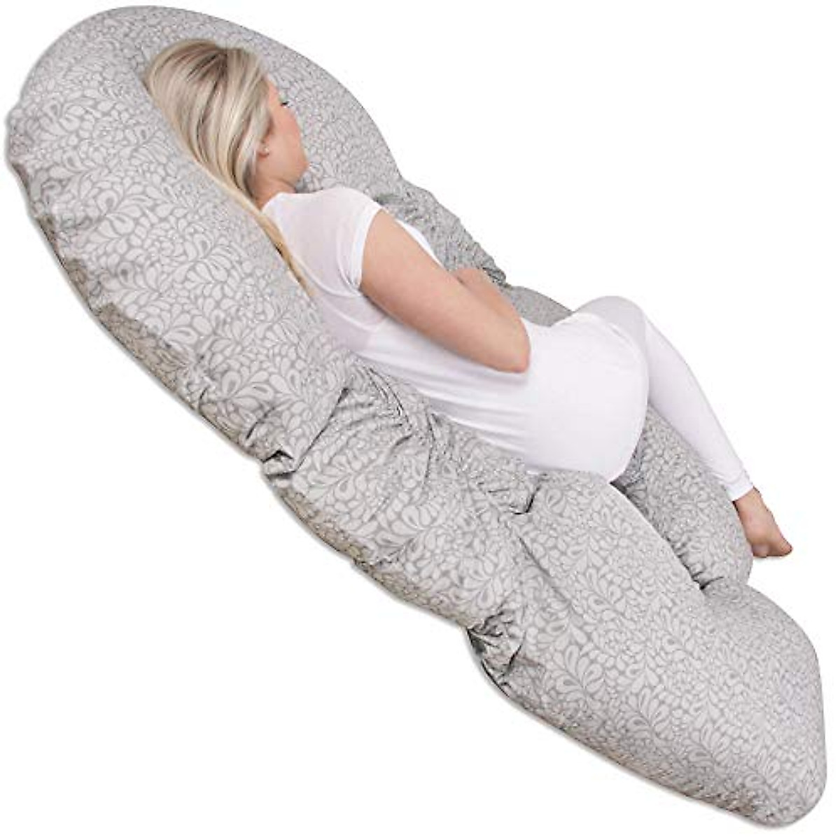 Leachco Back 'N Belly Bunchie Pregnancy/Maternity Body Pillow, Splash Gray , 1 Count (Pack of 1)