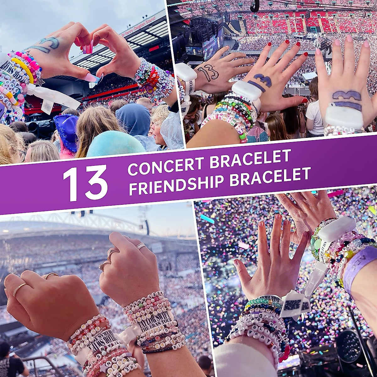 Redtwo 1600 Pcs Letter Beads Kit, 6 Styles of Colorful Alphabet Beads for Bracelet, Number Beads Smiley Face Beads Heart Beads and a Roll of Elastic String for Friendship Bracelet Kit.