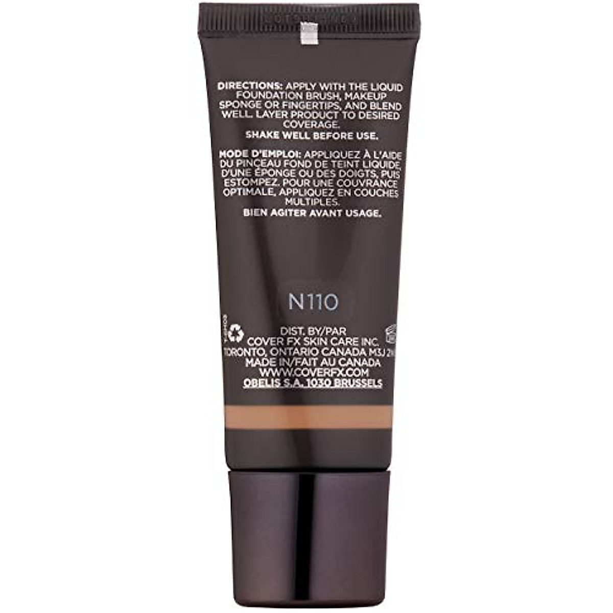 Cover FX Natural Finish Foundation: Water-based Foundation that Delivers 12-hour Coverage and Natural, Second-Skin Finish with Powerful Antioxidant Protection - N110, 1 Fl Oz