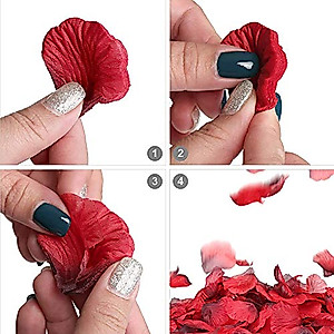 LZXD 1000 Pieces Black Artificial Silk Rose Petals Flower Decoration Wedding Party Color Black