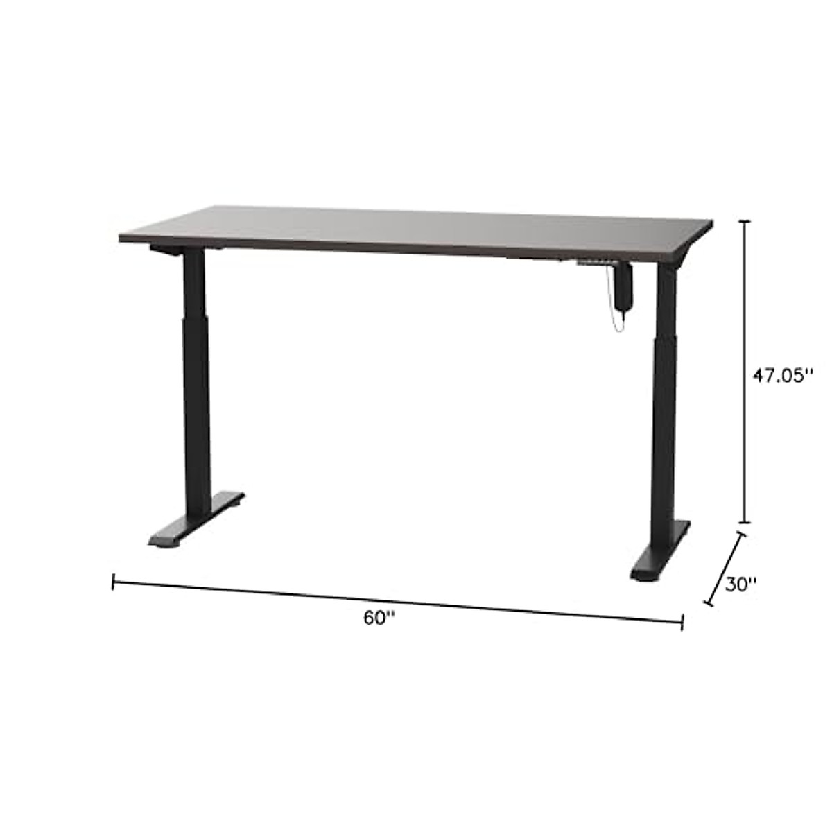 ALFA FURNISHING Height Adjustable Standing Desk, 60” x 30” inches Electric Standing Desk with Whole Piece Desk Board, 2 Pre-Set Memory Button Sit Stand Desk for Home Office Workstation