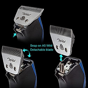 FURZONE Detachable Blade - Size 5FW Wide Blade 1/4", Made of Extra Durable Japanese Steel, Compatible with Most Andis, Oster, Wahl A5 Clippers