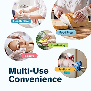 RIDEX Disposable Gloves Latex-Free Clear Vinyl Gloves [100-Count] Powder-Free All-Purpose Gloves, Dispenser Box Gloves 100 Pieces - Size Large Glove Medical