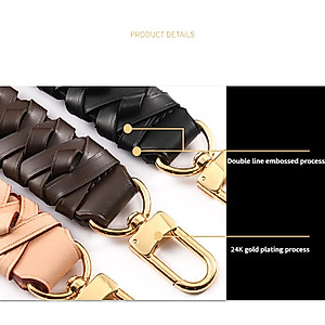 seegeeneey Genuine Leather Braided Handle for Women Handbag Suitable for Neonoe Hobo Bag Tote Bag (41cm(16''),Brown)