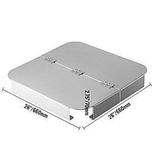 VEVOR Fire Pit Heat Shield, 26 x 26 inch Deck Defender & Grass Guard, High Temp Fire Pit Heat Deflector, Fire Pit Mat for Grass Lawn Guarding, Fire Pit Pad for Outdoors, Bonfires, Wood Burning, Square