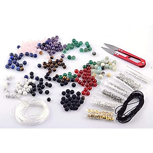 Marycan 8mm Crystal Beads for Jewelry Making, Natural Stone Healing Beads for Bracelets, Gemstone Beading & Jewelry Necklace Making DIY Kit for All People