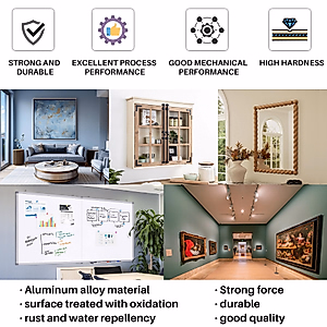 2-Pairs Heavy Duty 30-inch Aluminum French Cleat Hanger, Z Bar Clips Mount for Mirror and Picture, 200-Pound Max Load Secure Wall Mounting Interlocking Brackets Z-Hangers, Hardware Include