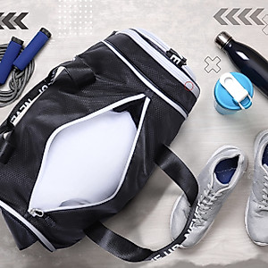 RED supplies Black Convertible Gym Bag With Cross Body Bag for man and women with multiple pockets