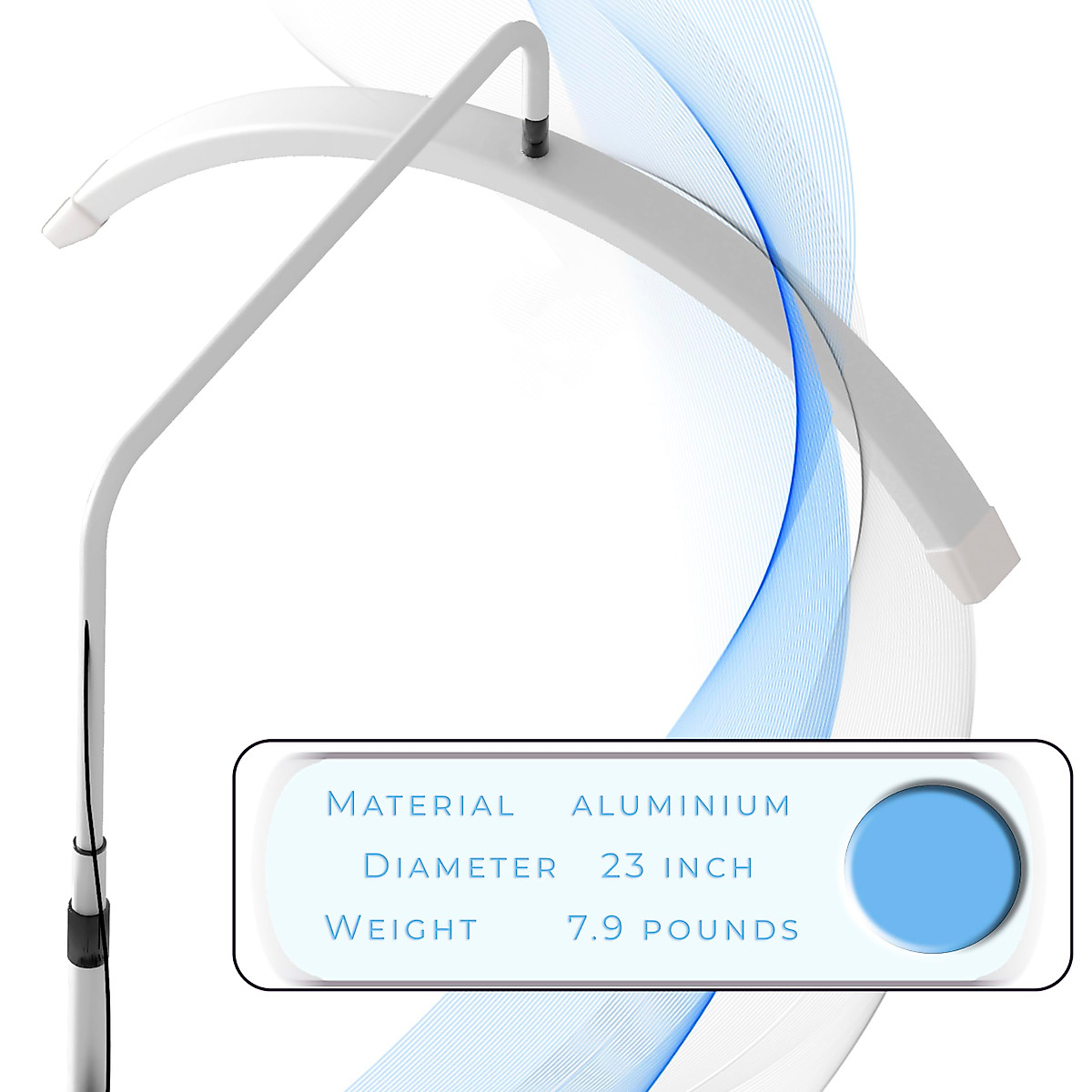 toyshi Half Moon Lamp for Lash Extension, Lighting for Beauty, Skincare, Lashes, Eyebrows, Filming Content Creation, Eyelash LED Floor Light White