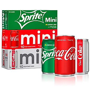 Coca-Cola Mini Can Variety Pack, 7.5 Fl Oz, Pack Of 30 (10 Each: Coke Classic, Diet Coke, Sprite),, 7.5 Fl Oz ()