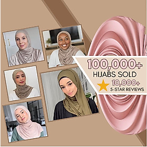 VOILE CHIC Premium Jersey Hijab Scarf For Women - Islamic Head Scarf Wrap Hijabs (Black)