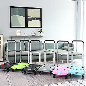 Platform Hand Push Cart Foldable Truck, Moving Cart Dolly, Foldable for Easy Storage and Low Noise 360 Degree Swivel Wheels with 198 lb Weight,Green