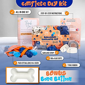 ALL-IN-1 Bluey Balloons Arch & Garland Kit with BONUS Dog Bone – Small and Large Bluey Birthday Party Balloons in Blue and Orange – Bluey Themed Party Decorations & Supplies for Boy or Girl Birthday