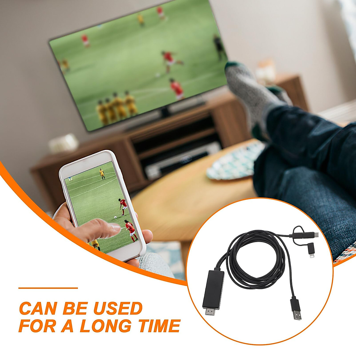 UKCOCO 1M 3 in 1 USB Female to HDMI Male Charger Cable Splitter Adapter Converter with USB Power for Windows and Android Data Transfer (Black)