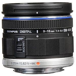 Olympus M.Zuiko Digital ED 9-18mm F4.0-5.6 Lens, for Micro Four Thirds Cameras