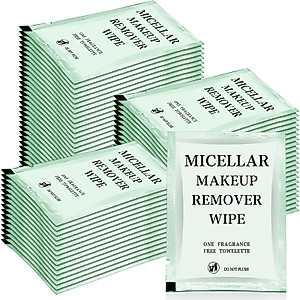 Ctosree 300 Pcs Makeup Remover Wipes Individually Wrapped Face Cleansing Wipes Makeup Remover Pads for Mascara Lipstick Oil Dirt Face Skin Travel Hotel (Blue)