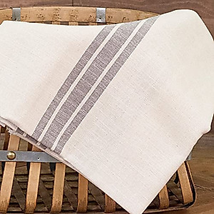 Market Place Gray Grain Sack Stripe Bulk Yardage,Three Yards, 108" x 110" Wide, Extra Wide Decorator Fabric, Farmhouse Vintage Cotton Material for Sewing Projects