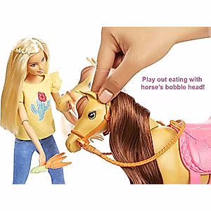 Barbie Playset and Chelsea Blonde Dolls, 2 Horses with Bobbling Heads and 15+ Toy Accessories That Include Corral Fencing, Feeding, Grooming, Nurturing and Horseback Riding Pieces
