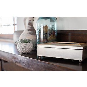 Cottage Garden Wings of Gold Loved One Watching Silvertone Gold Ornate Inlay Music Box Plays Wind Beneath My Wings