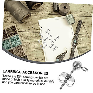 TEHAUX DIY Earrings Set 40pcs Round Bead Ear Studs Stainless Steel Jewelry Pierced Earing Studs for Women Men