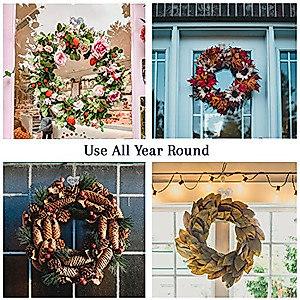 LITES-UP Heavy Duty Double Suction Cup Hook Reusable Wreath Hanger - Holds up to 25 LBs - Set of 2