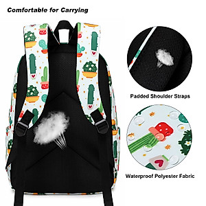 Yusudan Cactus School Backpack for Girls Women, Kids Teens School Bags College Bookbags Ladies Laptop Backpacks