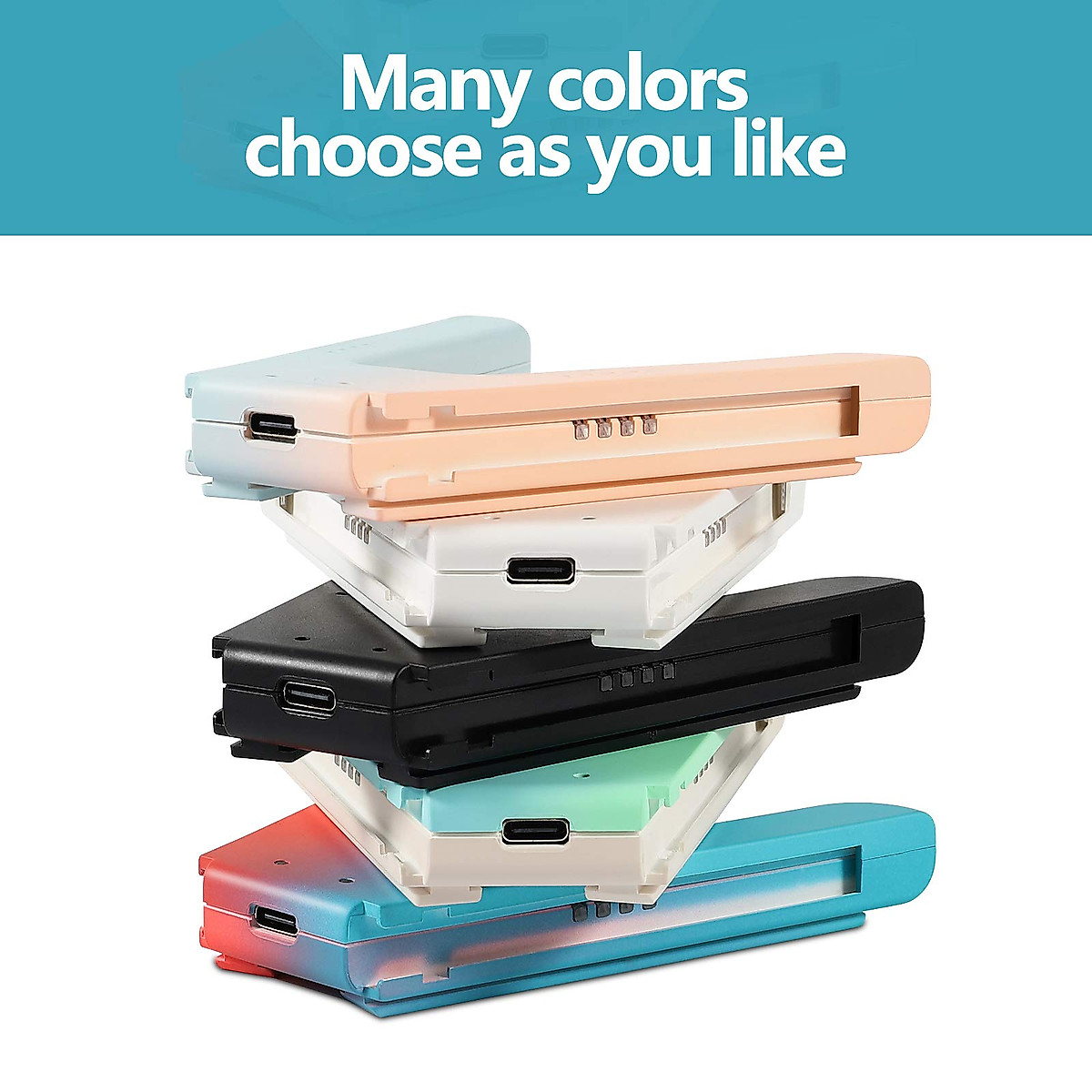 Joy-Con Charging Grip for Nintendo Switch OLED Controllers, MYCHEER Comfort Joycon Grip Controllers Portable Gradient V-Shaped Handle for Switch Joy-con Speed Charge While Play