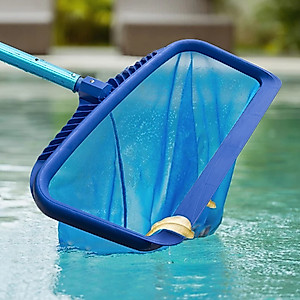 Uoark Pool Skimmer Net, Swimming Pool Leaf Skimmer Net,Heavy Duty 20" Pool Skimmer Net, Heavy Duty Leaf Rake Cleaning Tool, Reinforced Frame Deep Rake Net.