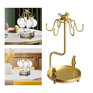 IEUDNS Coffee Cup Holder Cups Organizer Stand Mug Cup Holders Tea Cup Storage Rack for Restaurant Office Living Room Kitchen Counter, Gold
