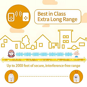 TimeFlys Audio Baby Monitor 2024 Upgrade Version Paladin, Portable, Rechargeable, Extra Long Range up to 2000 ft, Night Light, Crystal Sound, Camping